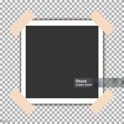 회색 배경에 스티커 테이프와 사진 프레임입니다 서식 파일 유행 사진에 대 한 빈 건강관리와 의술에 대한 스톡 벡터 아트 및 기타 이미지 건강관리와 의술 검은색 고풍
