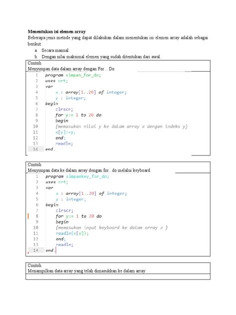 menetapkan dan mengakses elemen array pdf