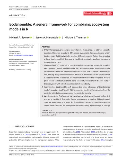 Pdf Ecoensemble A General Framework For Combining Ecosystem Models In R