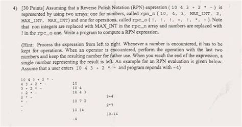 4 30 Points Assuming Tha A Reverse Polish Notation