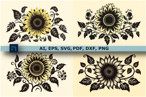 Cricut Sunflower Svg Bundle Graphic By Ngised · Creative Fabrica