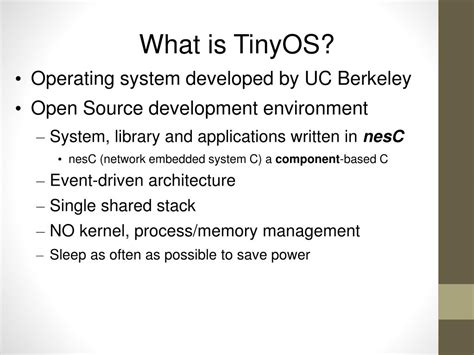 Ppt Part 2 Tinyos And Nesc Programming Selected Slides From