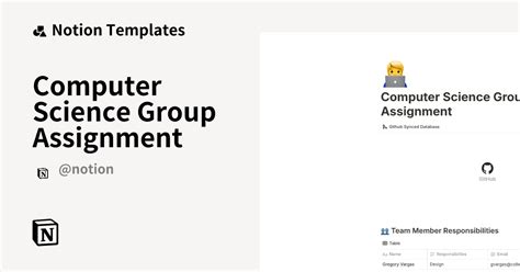 Computer Science Group Assignment Template By Notion Notion Marketplace