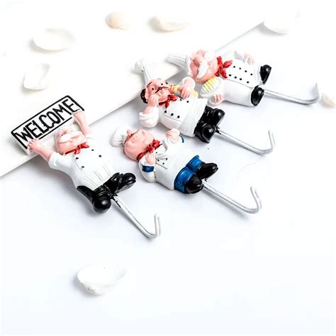 1~ 2 шт настенный крючок для шеф повара с мультипликационным принтом держатель для ключей