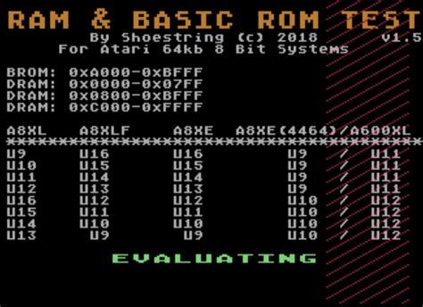 shoestring s atari 8bit ram tester