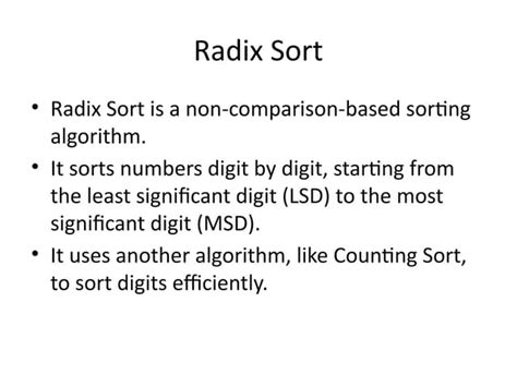 Radixsorteasypresentationdata Structureusing Clanguagepptx