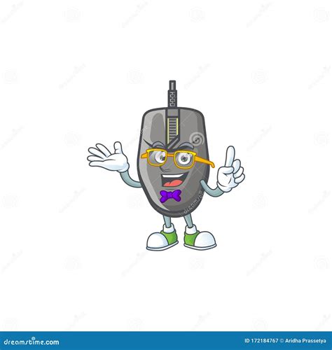 The Geek Character Of Black Mouse Mascot Design Stock Vector Illustration Of Genius