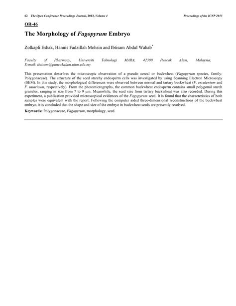 Pdf The Morphology Of Embryo