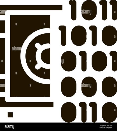 Computer Hacking With Binary Code Icon Vector Glyph Illustration Stock