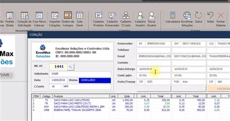 Sistema Desenvolvido Em Excel Vba Sql Banco De Dados Outlook Excelmax Soluções E Controles
