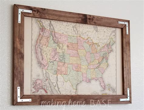 Diy Rustic Frame Frame A Vintage Map For A Rustic Look