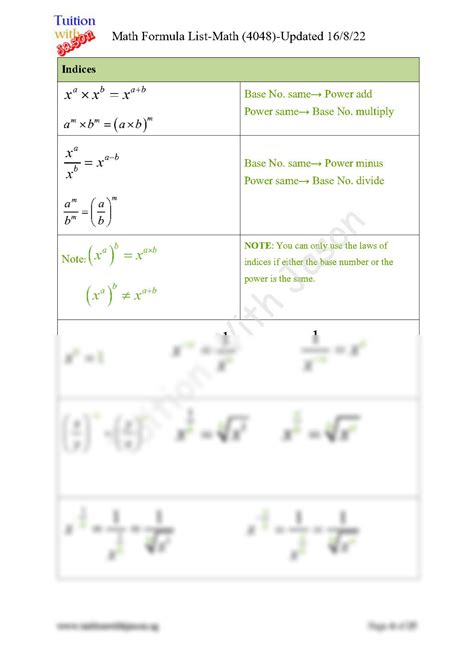 SOLUTION: Emath formula sheet - Studypool