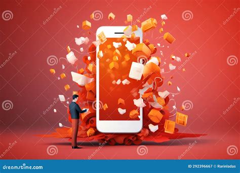 3d Smartphone Speech Bubble Globe Nested Shape Layers Graphic Stock