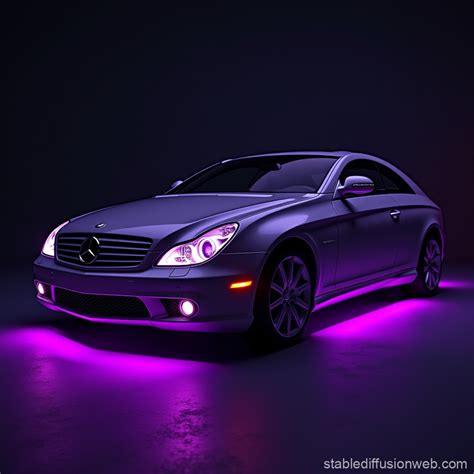 Mercedes Cl350 From The Back With Purple Lights Prompts Stable