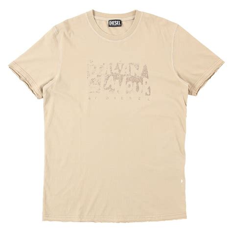 【楽天市場】 Diesel ディーゼル メンズ ウォッシュ加工 カットオフ 切りっぱなし スリムフィット 半袖tシャツ カットソー【t Diegor D3】【サイズm】【ベージュ】die M