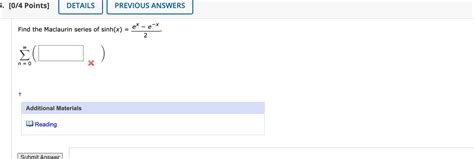 Solved [0 4 ﻿points]find The Maclaurin Series Of