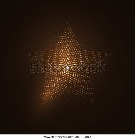 3d Illuminated Star Shape Glowing Particles Stock Vector Royalty Free