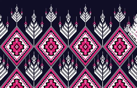Abstract Pink And White Pattern On Black Background Tnalak Design