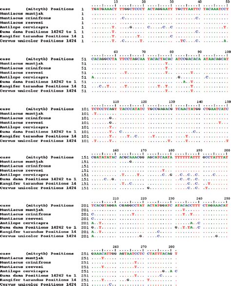 Mitochondrial Cytochrome B Dna Sequence Of A Wildlife Offence Case Download Scientific Diagram