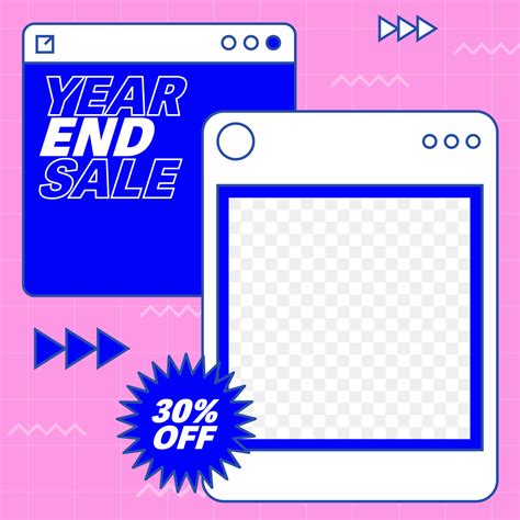 Social Media Post Template In Retro Design Style Feed Template With