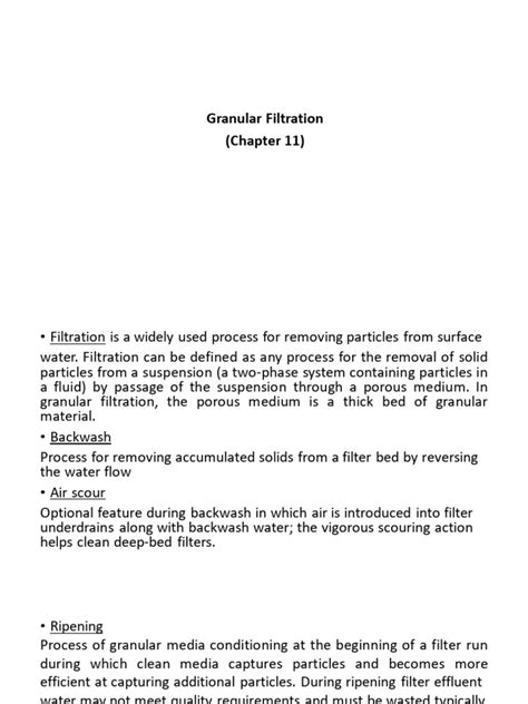 Lec 6 Filteration Pdf Filtration Reynolds Number