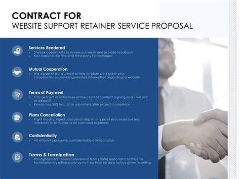 Contract For Website Support Retainer Service Proposal Ppt Powerpoint Presentation Outline Show