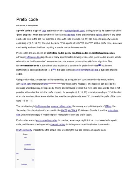 code variable length code code word prefix pdf code