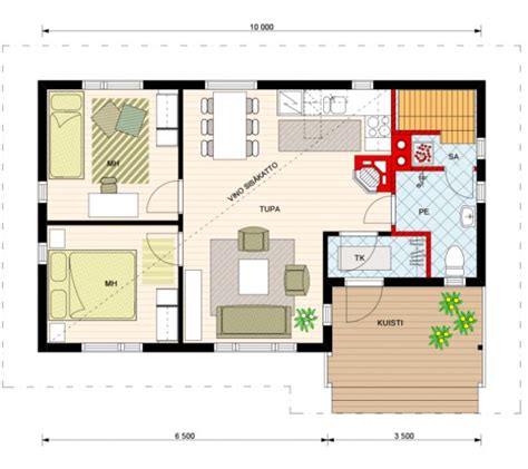 Каркасный дом 6х10 Проект КД 341