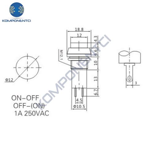 Ic 185 Buton Ø12mm Kalıcılı Mavi Komponentci