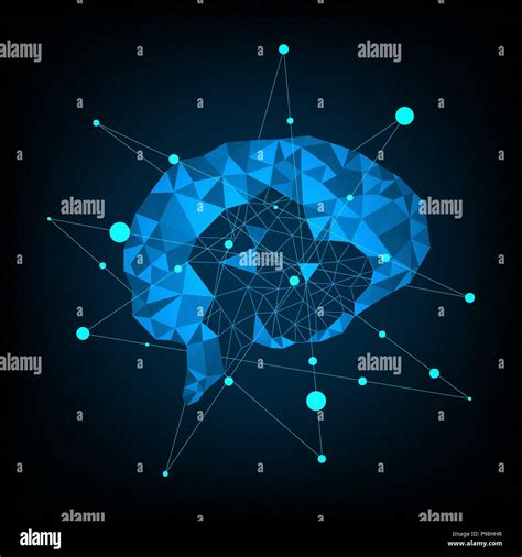 Technology Concept Polygonal Brain Shape Of An Artificial Intelligence