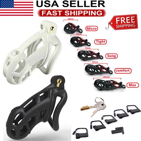 Superior Cobra Male Chastity Cage Lock Device W4 Rings Device 5 Sizes