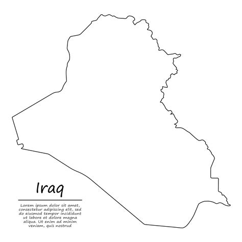Simple Outline Map Of Iraq In Sketch Line Style 21850006 Vector Art At
