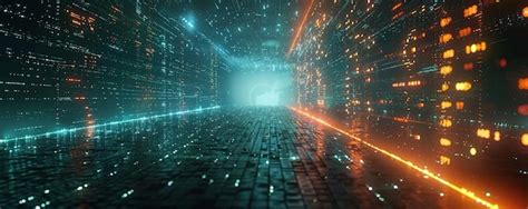 Premium Photo Binary Pathways Crisscrossing Background