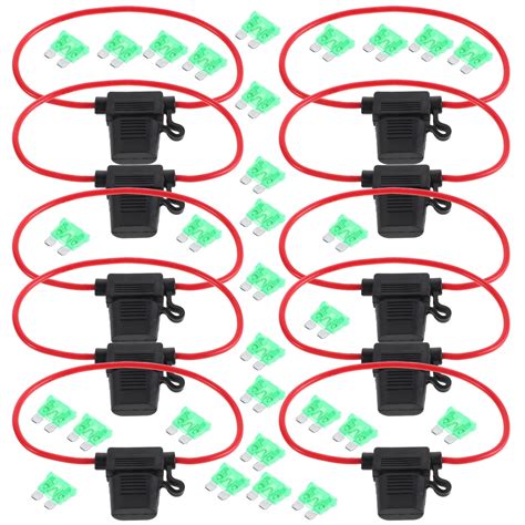 10pcs Inline Fuse Holder 14awg Wire And 30a Fuse Suitable For Car Truck 10pcs Inline Fuse Holder 14awg Wire And 30a Fuse Suitable For Car Truck
