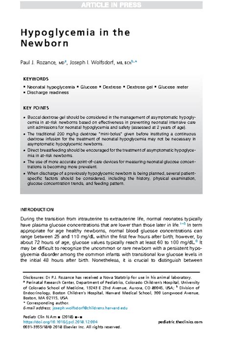 Hypoglycemia In The Newborn Rozance 2019 Hypoglycemia In The Newborn