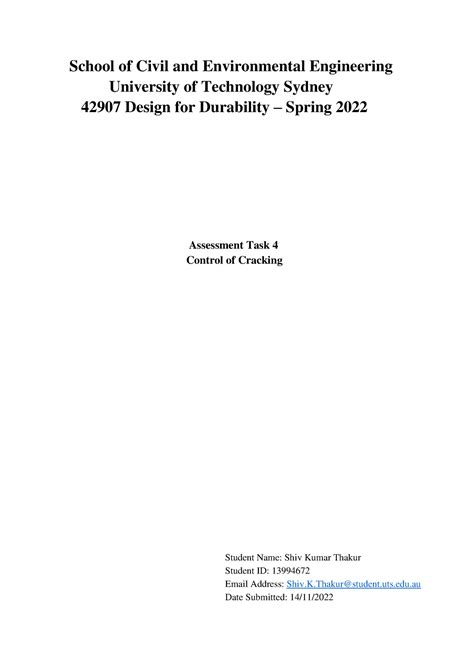 Do Dat 4 Mandatory Assessment Task 4 School Of Civil And Environmental Engineering