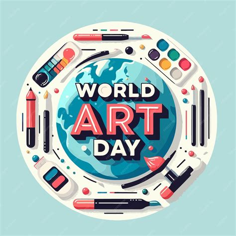 Premium Vector World Art Day Vector Illustration Poster Banner