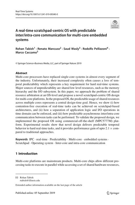Pdf A Real Time Scratchpad Centric Os With Predictable Interintra