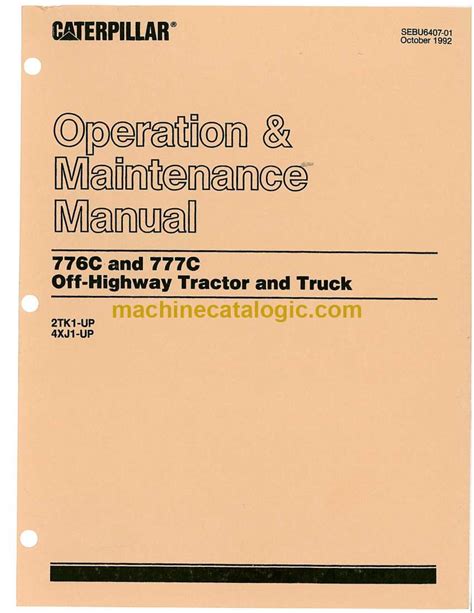Cat 776c 777c Off Highway Tractor And Truck Operation And Maintenance