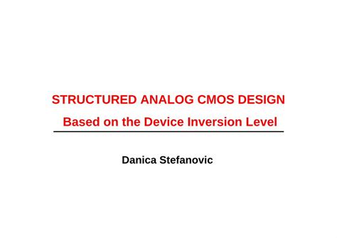 PDF Structured Analog CMOS Design DOKUMEN TIPS