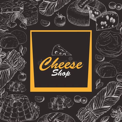 Vector Background With Cheese Products Stock Vector Illustration Of