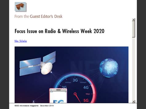 IEEE Microwave Magazine December 2019From The Guest Editor S Desk