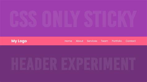 Css Only Sticky Header Experiment Youtube