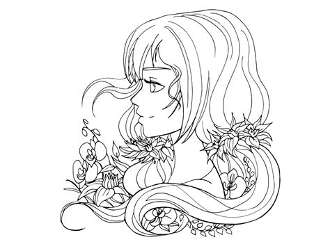 Premium Vector Vector Coloring Page With Cute Cartoon Anime Girl