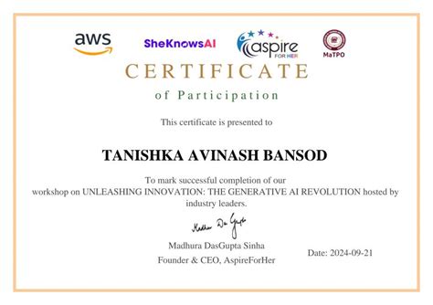 tanishka bansod on linkedin she knows ai aspire for her