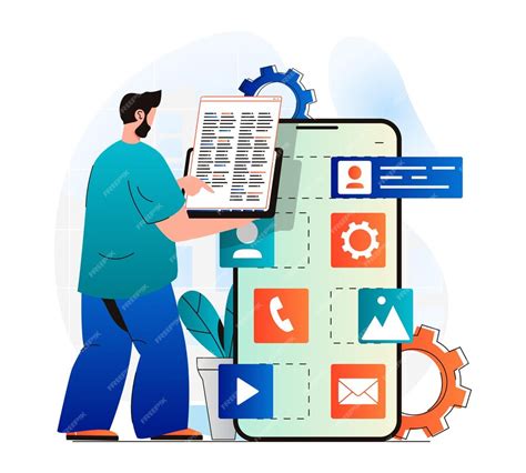 Premium Vector App Development Concept In Modern Flat Design