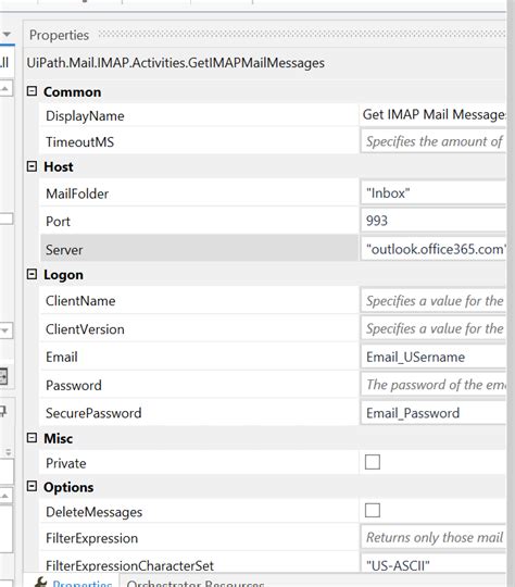 get imap mail messages throws error message get imap mail messages