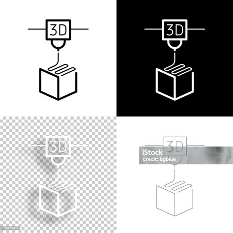 3d 프린터 디자인 아이콘입니다 빈 흰색 및 검은색 배경 선 아이콘 아이콘에 대한 스톡 벡터 아트 및 기타 이미지 아이콘 주형 0명 Istock