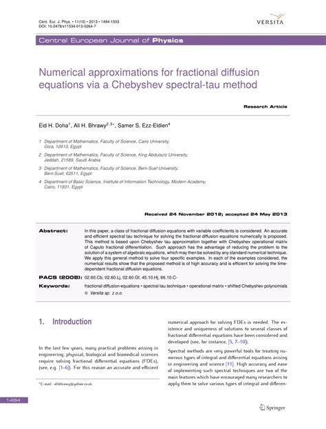 Pdf Numerical Approximations For Fractional Diffusion Equations Via A