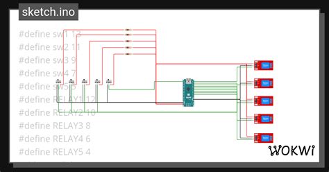 Sw 5 Relay 5 Wokwi Esp32 Stm32 Arduino Simulator